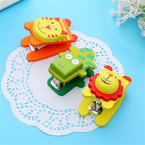 1pc Cartoon Wooden Animal Mini Stapler Elephant Ti Vicedeal