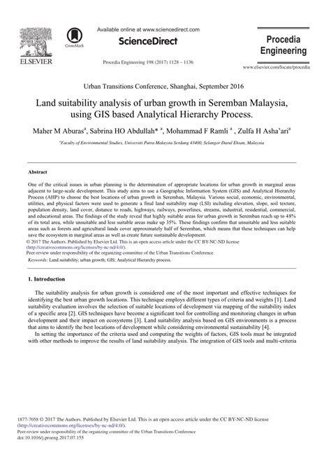 Pdf Land Suitability Analysis Of Urban Growth In Seremban Malaysia