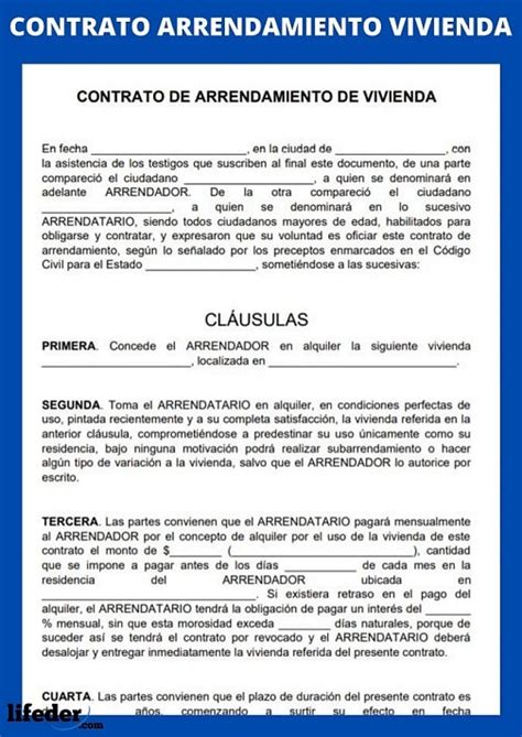 Machote De Contrato De Arrendamiento