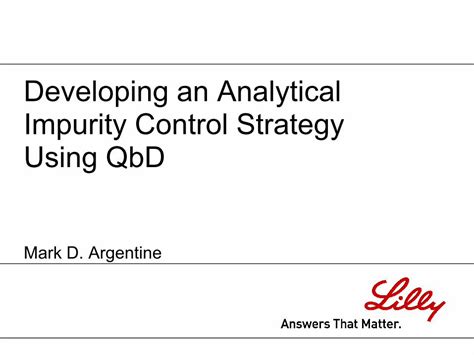 Pdf Developing An Analytical Impurity Control Strategy Using · Pdf