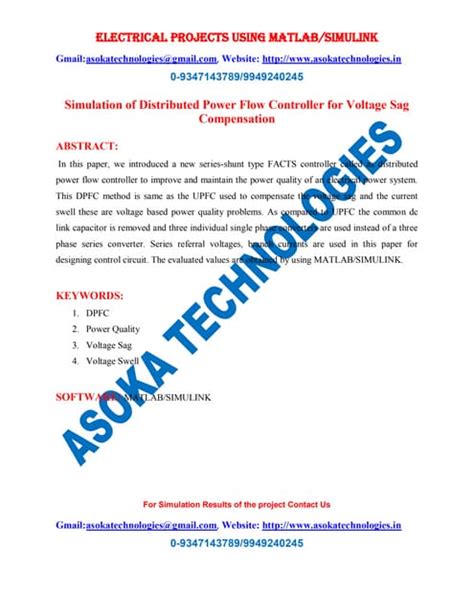 Simulation Of Distributed Power Flow Controller For Voltage Sag