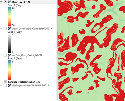calculate area weighted average curve number using land cover raster