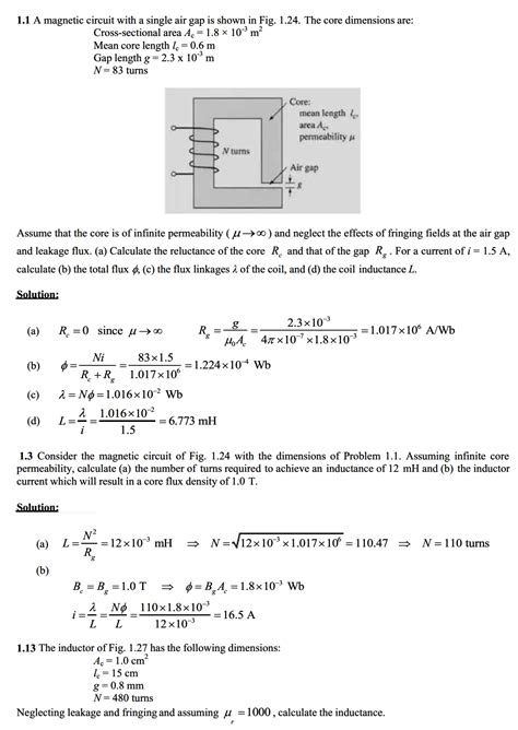 [solved] Give Me 3 Problems For Inductors With Solution And Explain