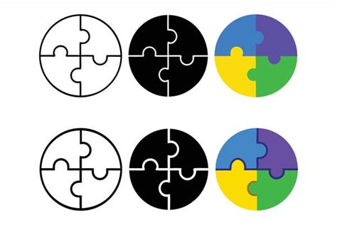 4 Piece Puzzle Vector Art Icons And Graphics For Free Download