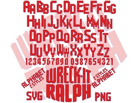 Wreck It Ralph Alphabet Letters Font Bundle Wreck It Ralph Svg