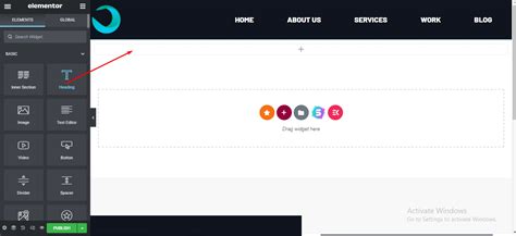 how to add headings in elementor