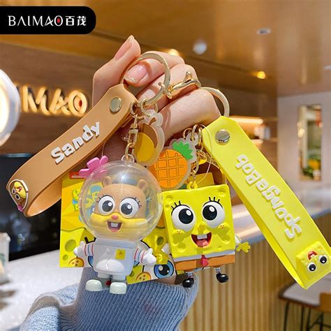 Spongebob Squarepants Figures Keychain Featuring Gary Spongebob Mrk
