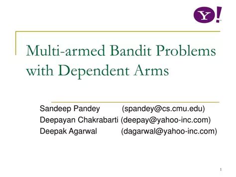 Ppt Multi Armed Bandit Problems With Dependent Arms Powerpoint