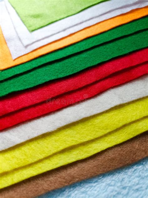 Various Colors Of Stacked Flannel Fabric Used To Make Handicrafts