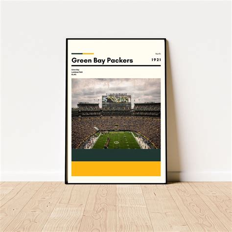 Green Bay Packers Poster Lambeau Field Stadium Print Nfl Stadium