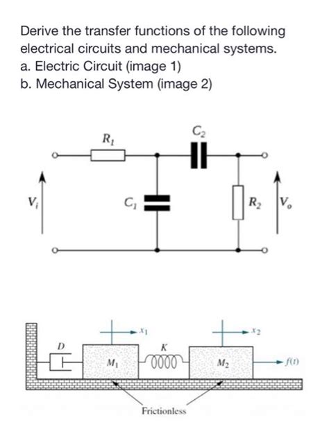 Solved Derive The Transfer Functions Of The Following