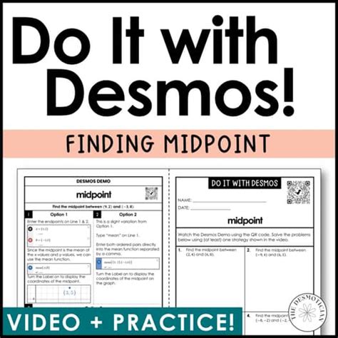 Desmos Graphing Calculator Practice Video Tutorial Midpoint Formula