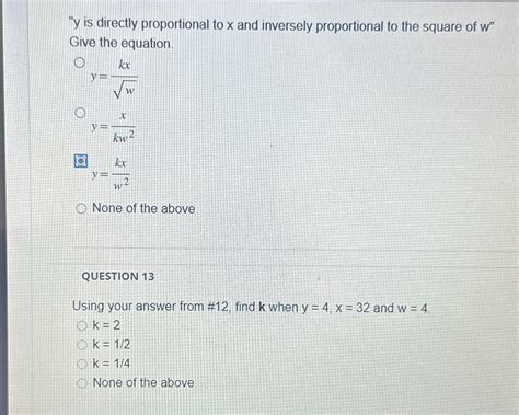 Solved Y ﻿is Directly Proportional To X ﻿and Inversely