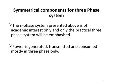 Symmetrical Component Method For 3 Phase Power Representation Ppt