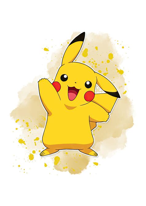 Premium Quality Pokemon Watercolour S Pikachu A2 Size Posters Pixie