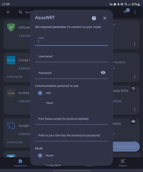 Ssh Or Telnet For Asuswrt Rhomeassistant