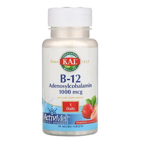 B 12 Adenosylcobalamin Strawberry 1000 Mcg 90 Micro Tablets Nutracore