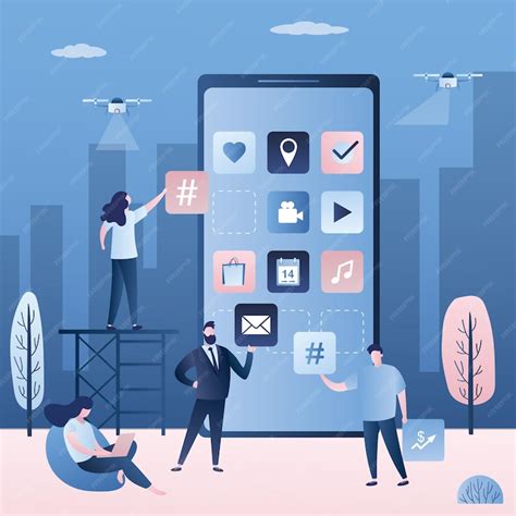 premium vector big smartphone and software or mobile app development