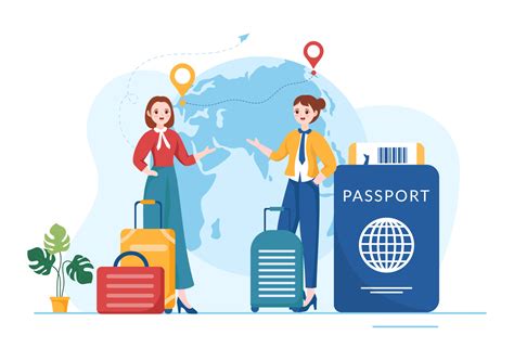 Immigration Template Hand Drawn Cartoon Flat Illustration Of Document