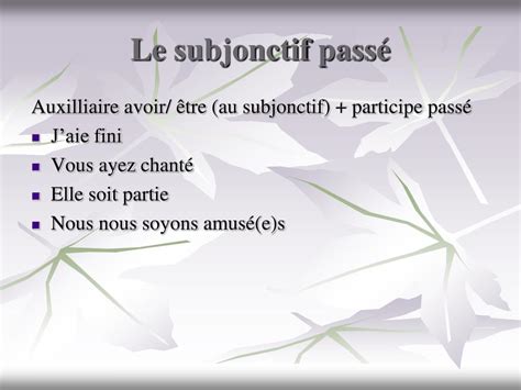 Ppt French Subjunctive Conjugation Present Tense Guide Powerpoint