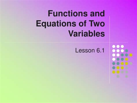ppt functions and equations of two variables powerpoint presentation