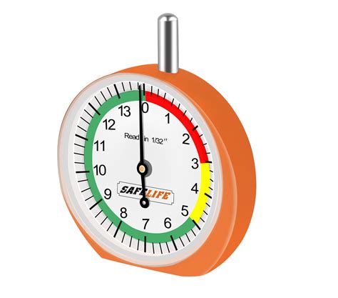 Safelife Tire Tread Depth Gauge Dial Type Tire Depth Gauge With Color
