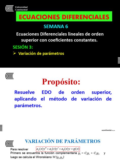 Semana 06 S3 Variacion De ParÁmetros Pdf