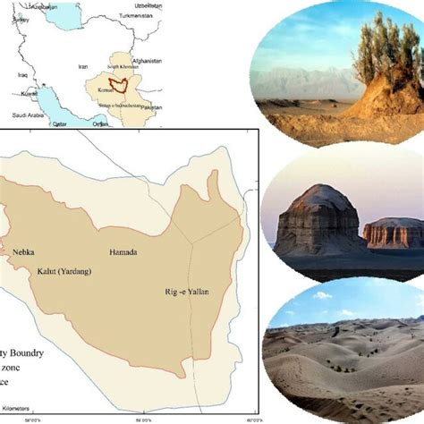 The Geographical Location Of Lut Desert And Some Nominated Properties