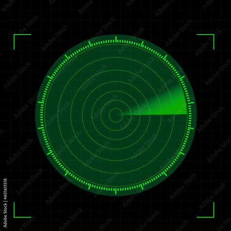 Abstract Digital Green Radar Screenradar Screen Air Traffic Control
