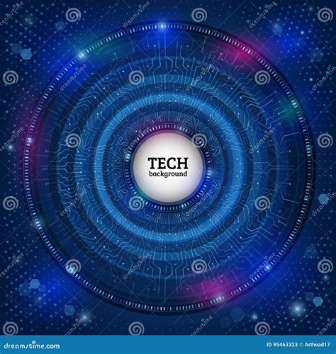 Abstract Digital Hi Tech Technology Concept Radial Computer Stock Vector Illustration Of