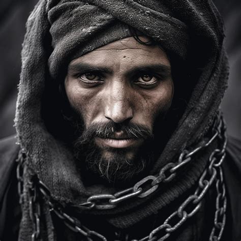 Premium Ai Image Portrait Of Black Human In Chains Represetation