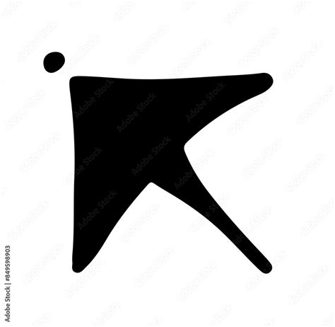 Doodle Arrow Click Icon Hand Drawn Mouse Cursor Vector Illustration