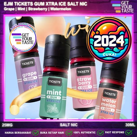 Jual Liquid Ejm Tickets Gum Xtra Ice Series Salt Nic 30ml All Variants