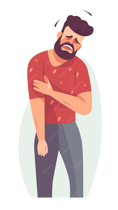 Ilustración De Dibujos Animados Hombre En Dolor Enfermedad Hombres