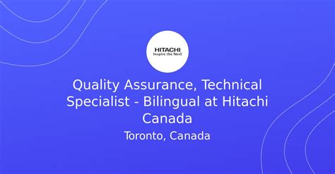 Job Opening Quality Assurance Technical Specialist At Hitachi Rail
