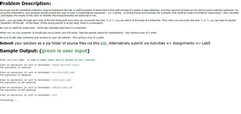 solved problem description you must use the linkedlist