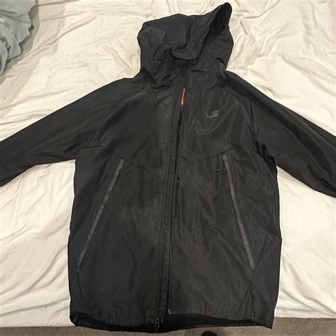 Nike Black Windbreaker M Rip Near Zip Depop
