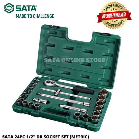 Sata 09060 09060 6 24pc 12 Dr Socket Set Socket And Ratchet Set