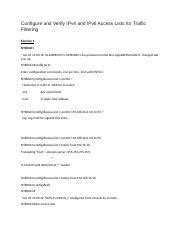 Configure And Verify IPv And IPv Access Lists For Traffic Filtering Docx Configure And