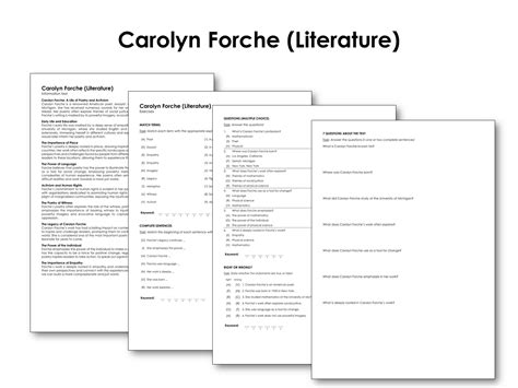Carolyn Forche Literature Made By Teachers