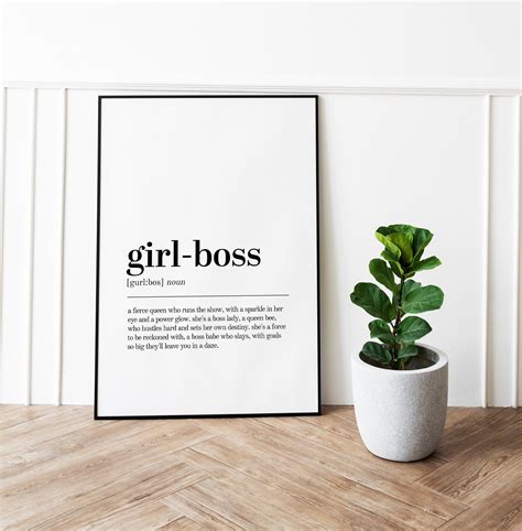 Girl Boss Definition Print Girl Bossquote Poster Wall Art Prints