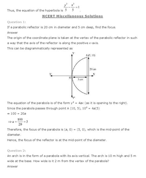 Maths Ch 11 Conic Sections Class 11 Ncert Solutions