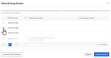 assign tracking phone numbers to marketing pro campaigns