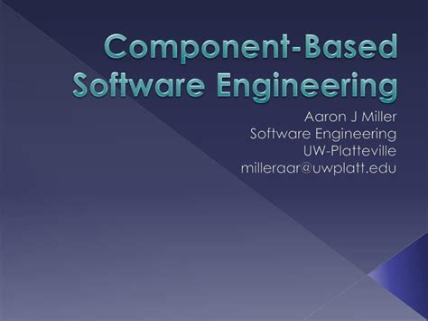 ppt comprehensive overview of component based software engineering