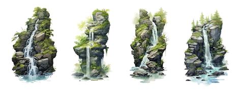 Zen Waterfall Drawing Psd High Quality Free Psd Templates For Download