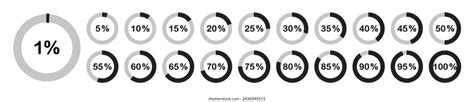 Loading Progress Bar Percentage Circle Set Stock Vector Royalty Free Shutterstock