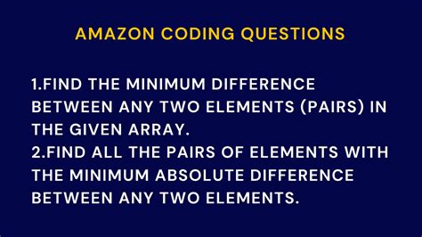 Amazon Coding Questions 1 Find The Minimum Difference Between Any Two