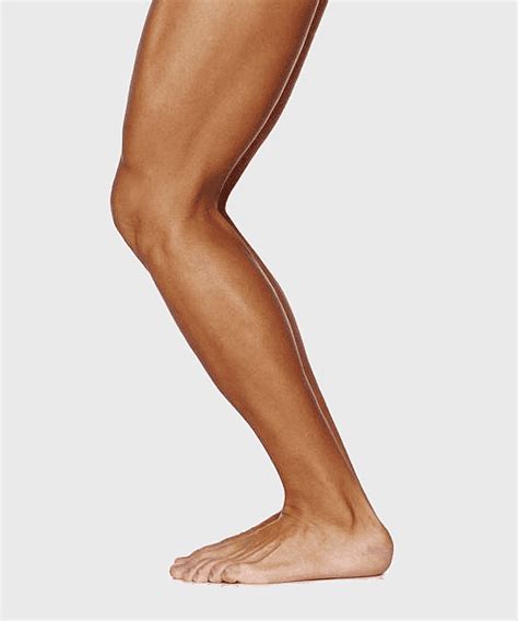 Female Leg Anatomy Quadriceps Muscle Close Up Bare Feet Side View