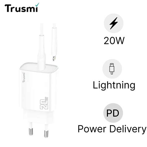 Sạc Trusmi Cổng Usb C Pd 20w Kèm Cáp Type C To Lightning 20w Eu Ch10 Chính Hãng Lấy Liền
