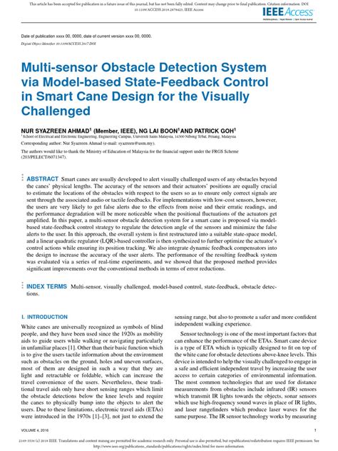 Multi Sensor Obstacle Detection System Via Model Based State Feedback